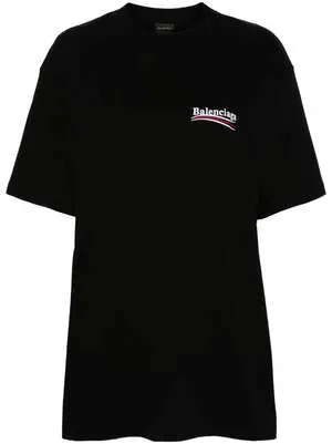Balenciaga Political Campaign Logo T-shirt - Black