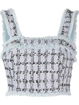 Philipp Plein Tweed Cropped Top
