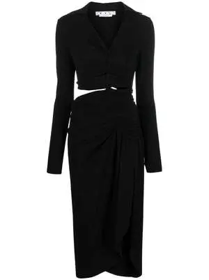Off-White Cut-out Draped Dress