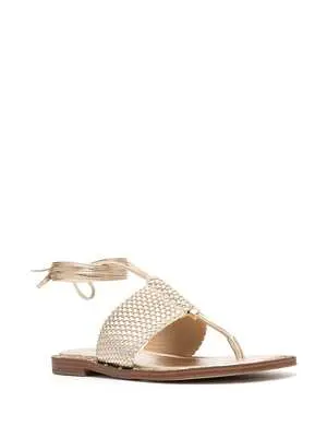 Michael Kors Interwoven Ankle-tie Sandals - Gold