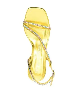 STUART WEITZMAN Crystal-embellished 45mm Block-heel Sandals - Yellow