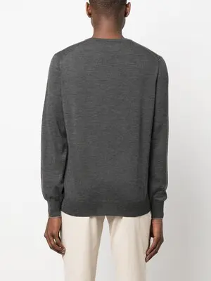 Brunello Cucinelli V-neck Fine-knit Jumper - Grey