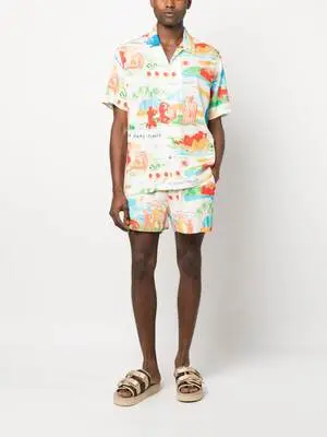 ENDLESS JOY Far Away Places Printed Shorts
