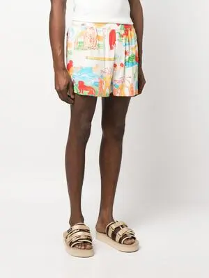 ENDLESS JOY Far Away Places Printed Shorts