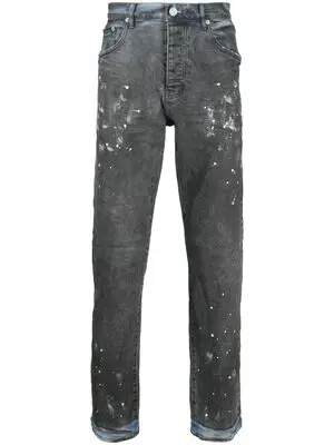 PURPLE BRAND Paint Splatter Straight-leg Jeans