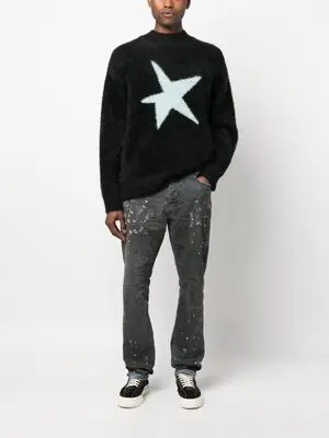 PURPLE BRAND Paint Splatter Straight-leg Jeans