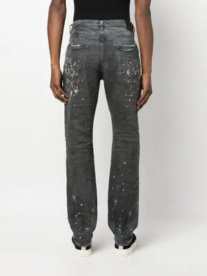 PURPLE BRAND Paint Splatter Straight-leg Jeans