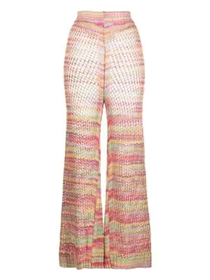 LANEUS Flared Open-knit Trousers