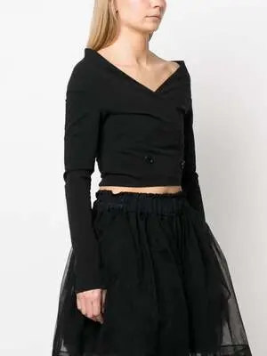 Philosophy Di Lorenzo Serafini Cotton Cropped Blouse