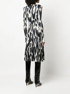 Roberto Cavalli Animal-print Wrap Midi Dress