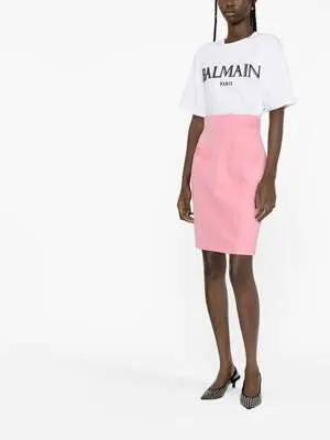 Balmain High-waist Wool Pencil Skirt