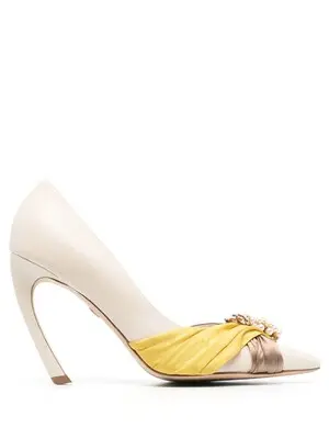 Roberto Cavalli Grapes-charm Tiger-tooth Slingback Pumps