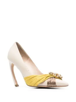 Roberto Cavalli Grapes-charm Tiger-tooth Slingback Pumps