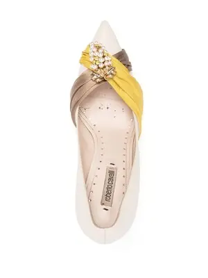 Roberto Cavalli Grapes-charm Tiger-tooth Slingback Pumps