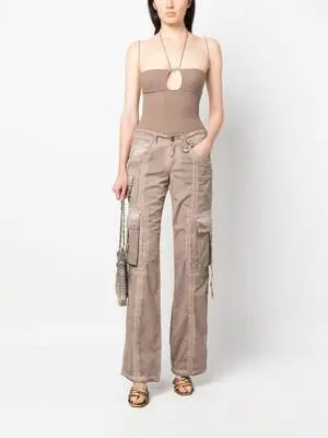 Blumarine Halterneck Knitted Top - Brown