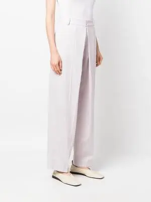 LOW CLASSIC Pleat-detail Tailored Trousers - Purple