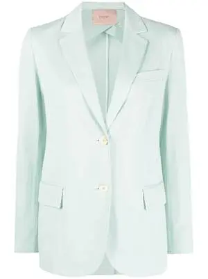 TWINSET Plain Single-breasted Blazer - Green