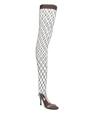 Stella McCartney Knee-high Fishnet High Heel Boots