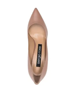 SERGIO ROSSI Godiva 75mm Pointed Toe Pumps - Neutrals