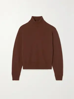 Loro Piana Cashmere Turtleneck Sweater Brown