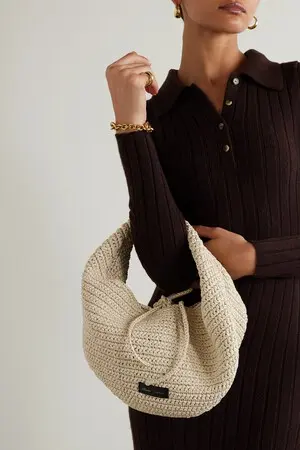 Khaite Olivia Medium Raffia Shoulder Bag