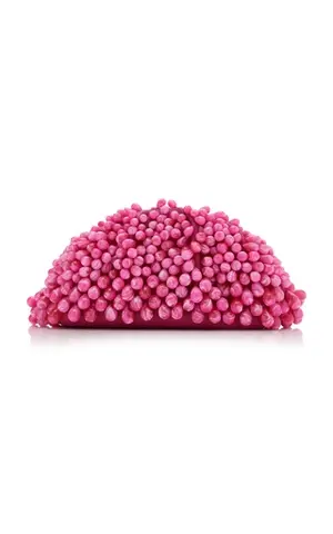 Cult Gaia Jaala Beaded Leather Clutch