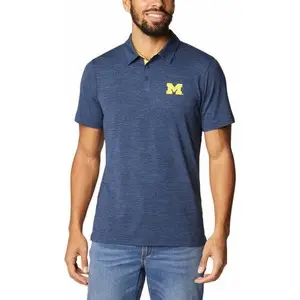 Columbia Michigan Wolverines Tech Trail Omni-shade Polo