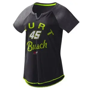 G-III 4HER BY CARL BANKS Kurt Busch Grand Slam Tri-blend Notch V-neck T-shirt - Black