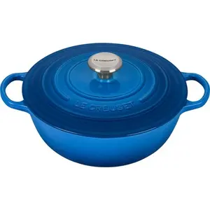 LE CREUSET Signature 7.5-quart Enameled Cast Iron Brazier Blue Tones
