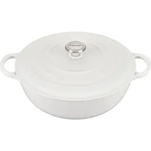 LE CREUSET Signature 7.5-quart Enameled Cast Iron Brazier White Tones