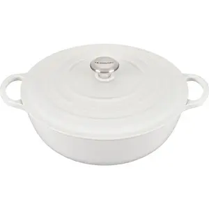 LE CREUSET Signature 7.5-quart Enameled Cast Iron Brazier - White