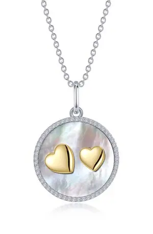 Lafonn Simulated Diamond And Mother-of-pearl Pendant Necklace - Silver/mop