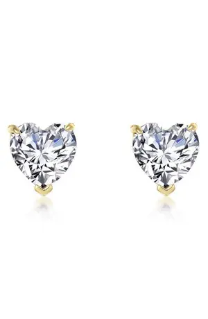 Lafonn Simulated Diamond Heart Stud Earrings - White