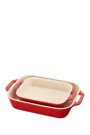 STAUB Ceramic 2-piece Rectangular Baking Dish Set - Cherry