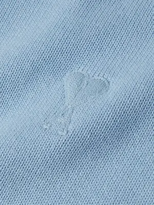 AMI Paris Adc Logo-embroidered Cotton And Merino Wool-blend Sweater