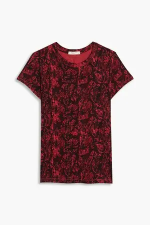 Rag & Bone Snakeprint Cottonjersey Tshirt - Red