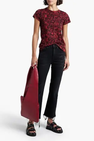 Rag & Bone Snakeprint Cottonjersey Tshirt