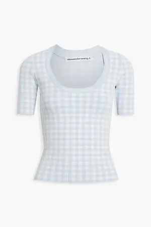 Alexander Wang Gingham Stretchknit Top