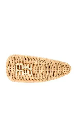 Miu Miu Vernice Hair Clip - Natural
