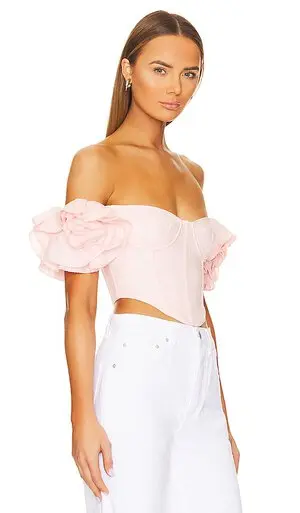 Bardot Sigma Corset Top With Ruffle Sleeves