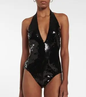 Alexandre Vauthier Sequined Halterneck Bodysuit
