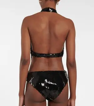 Alexandre Vauthier Sequined Halterneck Bodysuit