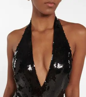 Alexandre Vauthier Sequined Halterneck Bodysuit