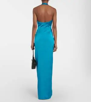RASARIO Halterneck Draped Gown