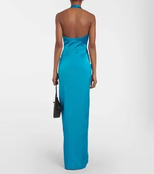 RASARIO Halterneck Draped Gown