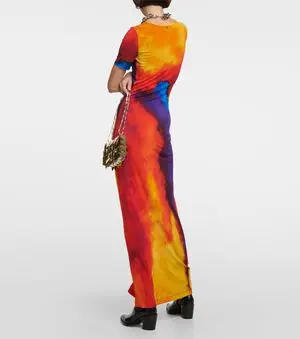 Rabanne Printed Maxi Dress - Black