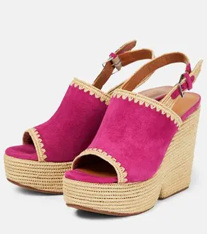 Clergerie Damya Suede Wedge Sandals