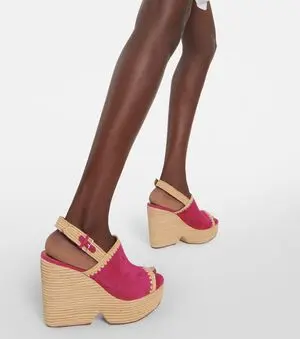 Clergerie Damya Suede Wedge Sandals