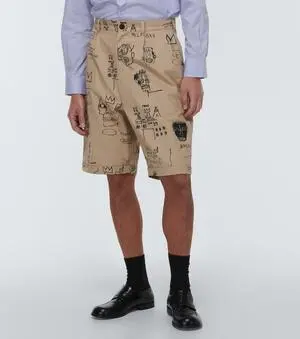 Junya Watanabe X Basquiat Printed Cotton Shorts