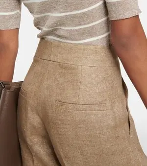 Brunello Cucinelli Mid-rise Tapered Linen Pants